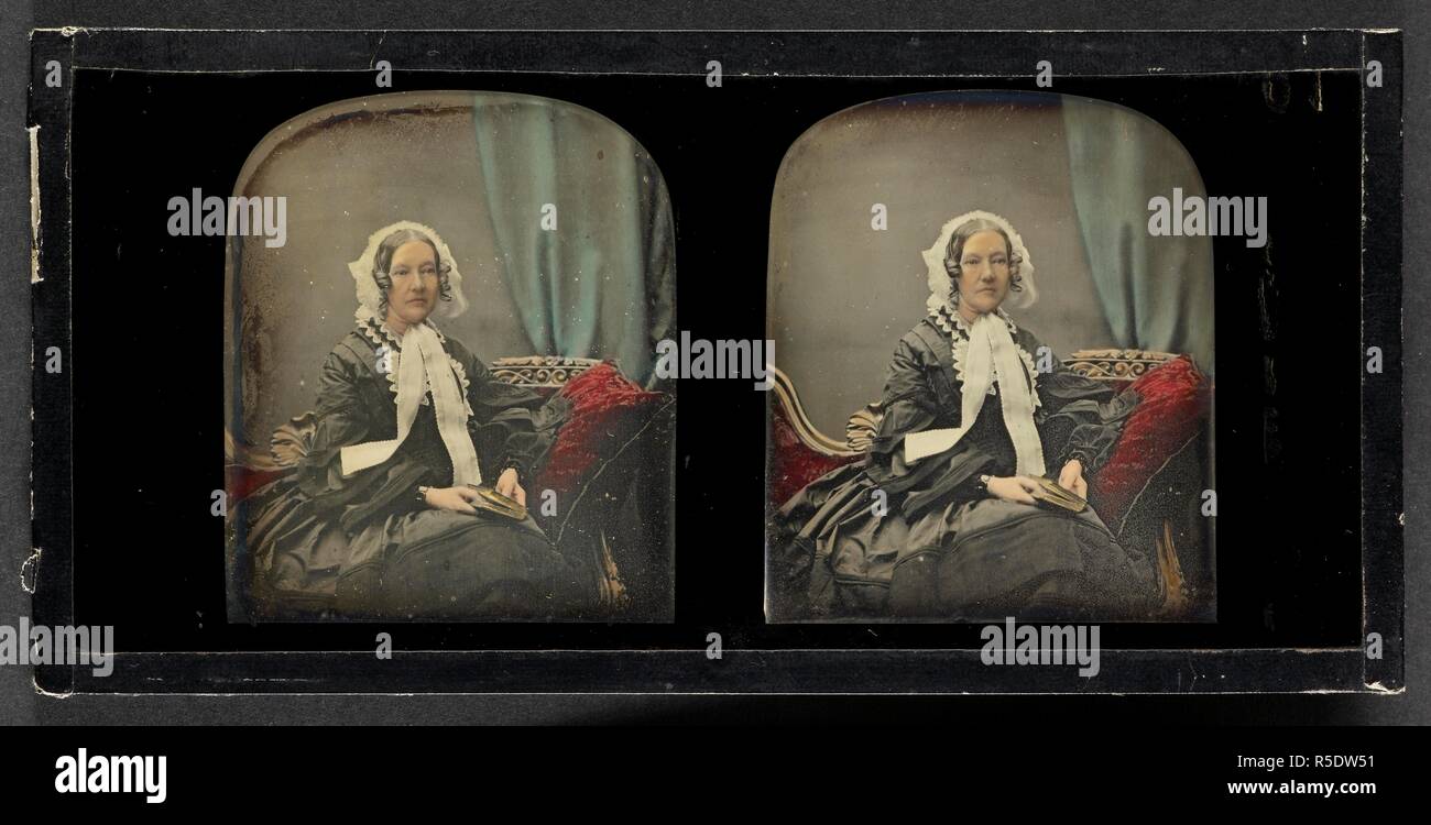 Stereoscopic daguerreotype portrait of Mrs Clara Nicholson, c. 1855 ...