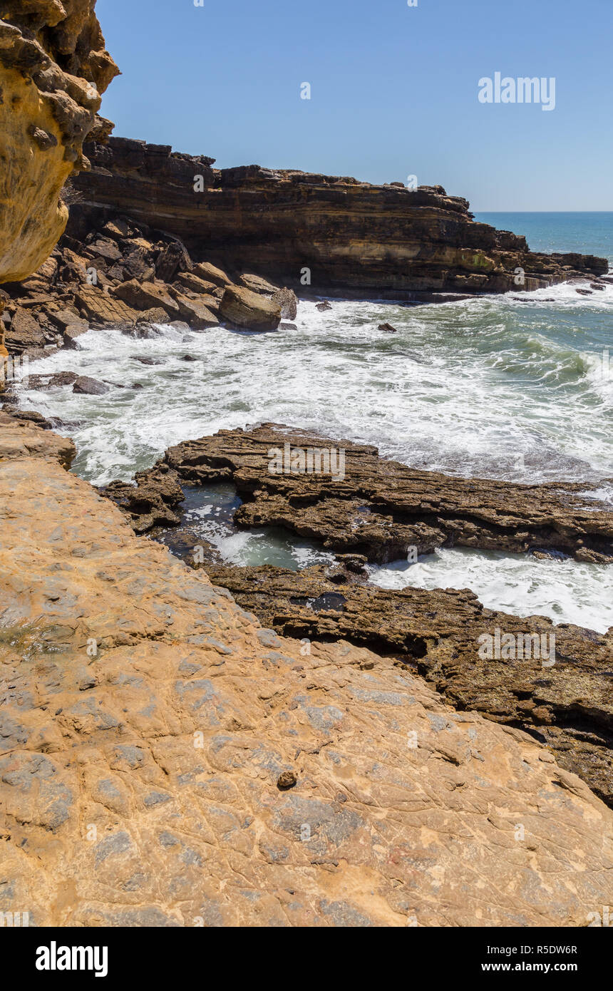 view on coast line rocks in ocean Stock Photo - Alamy