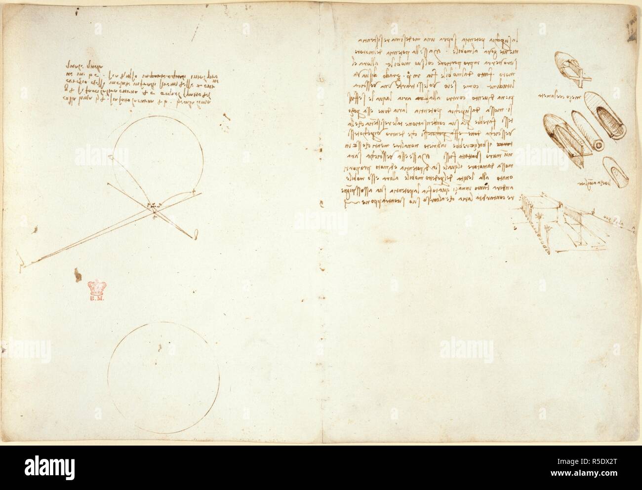 Leonardo da Vinci's notes. Notebook of Leonardo da Vinci. early 16th ...