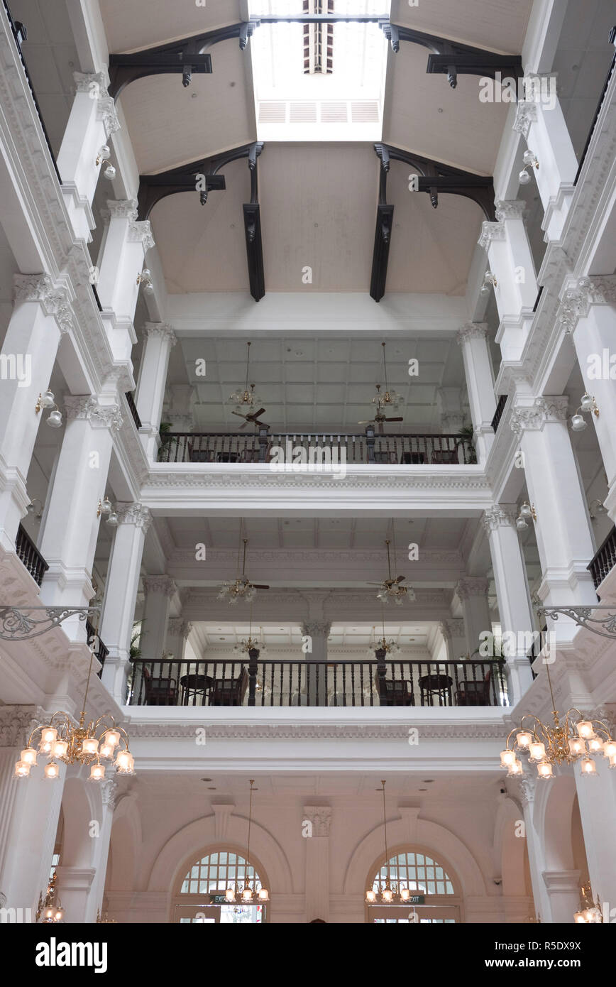 Atrium of Raffles Hotel, Singapore Stock Photo - Alamy