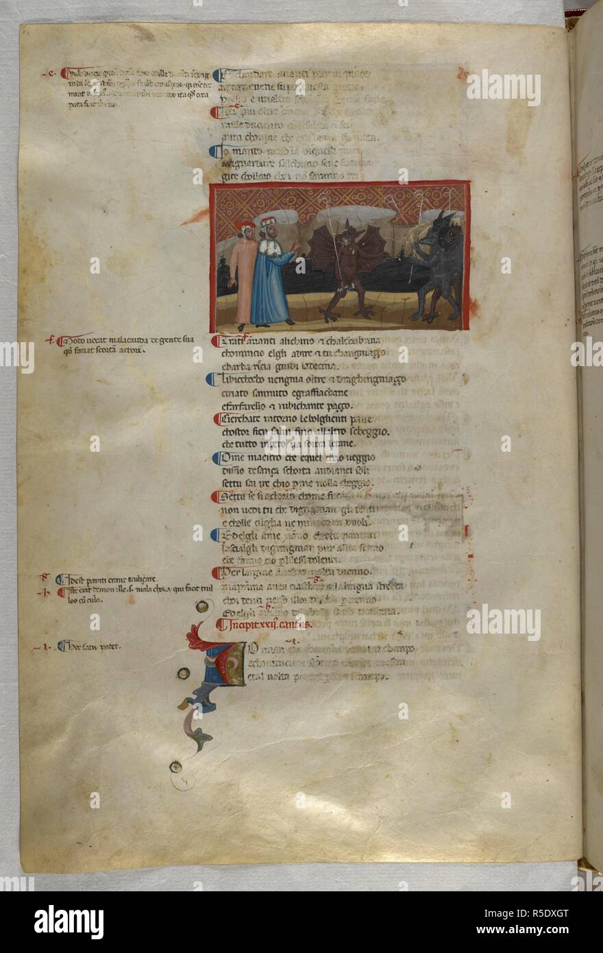 Inferno: Virgil speaking to a red devil. Dante Alighieri, Divina ...