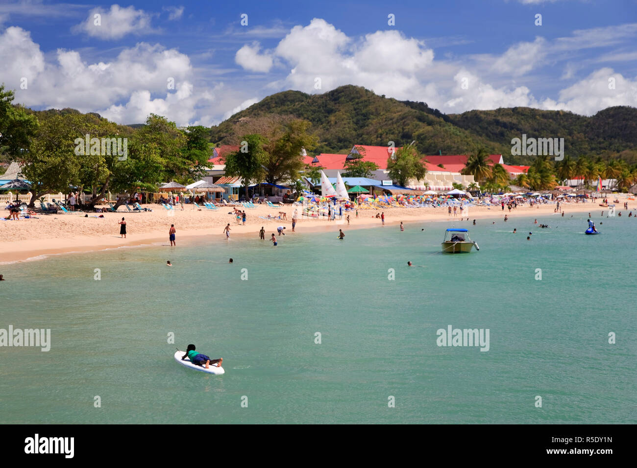 Caribbean, St Lucia, Rodney Bay, Reduit Beach Stock Photo - Alamy
