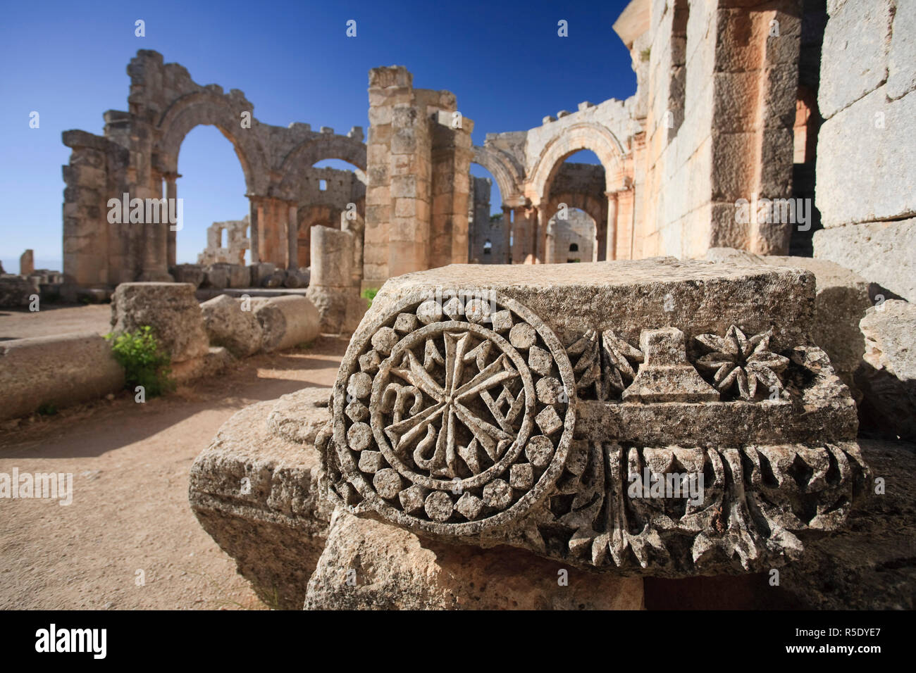 Syria, Aleppo, the Dead Cities, Ruins of the Basilica of Saint Simeon ...