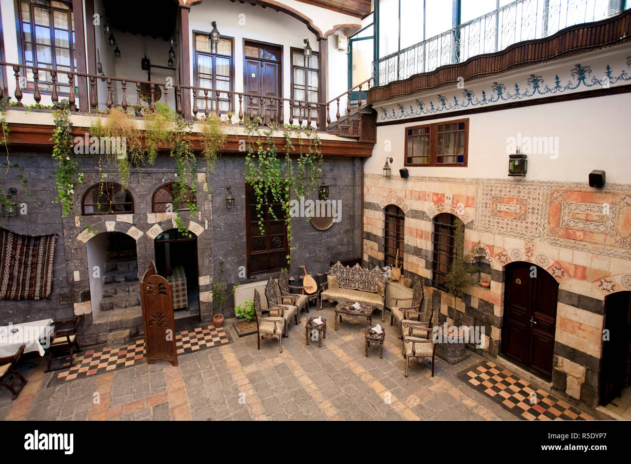 Syria, Damascus, Old, Town, Traditional Damascene House converted into ...