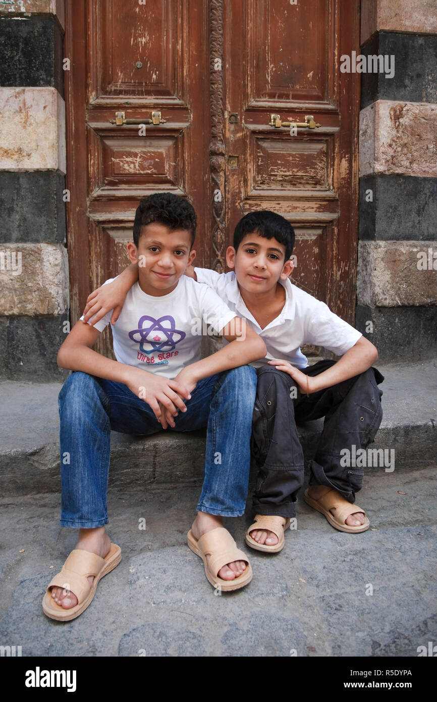 Syria, Damascus, Old, Town, local children Stock Photo - Alamy