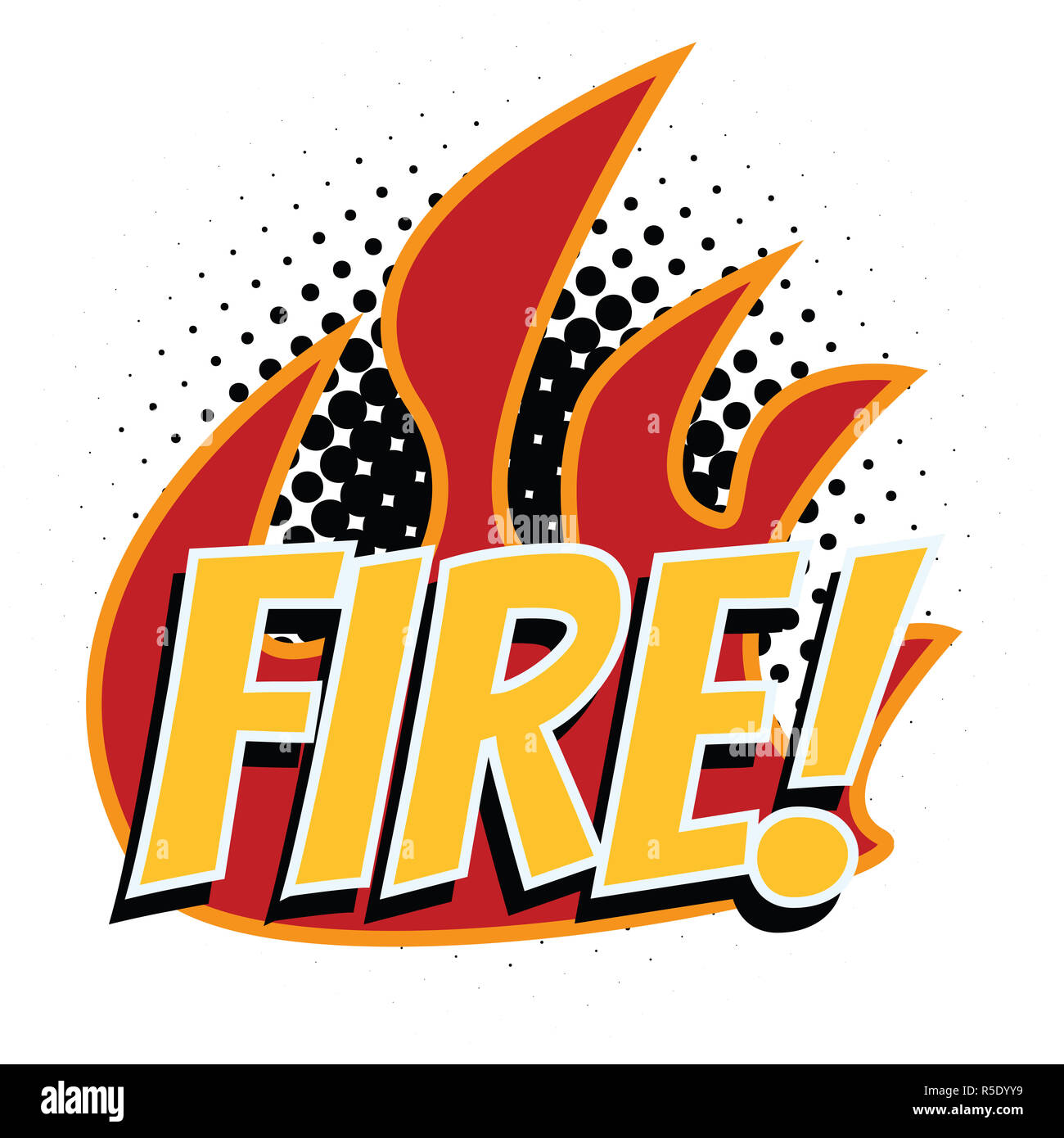 fire word pop art style Stock Photo - Alamy