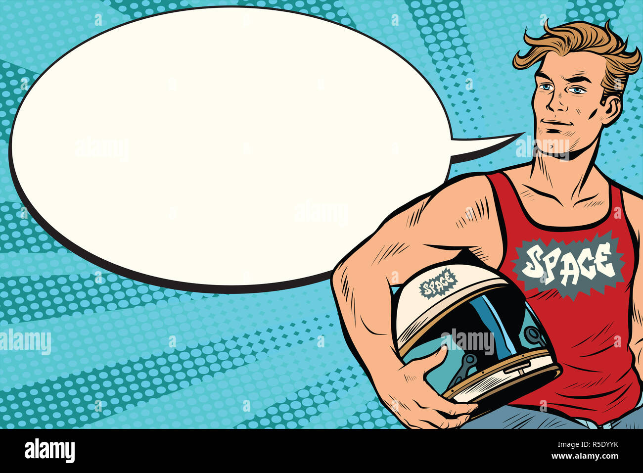 strong man with an astronaut helmet Stock Photo - Alamy