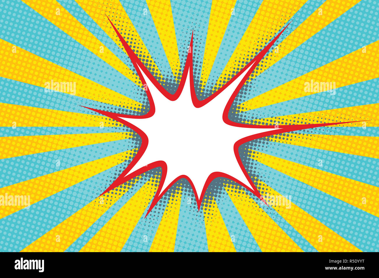 sharp comic bubble cloud in the background of pop art rays Stock Photo ...