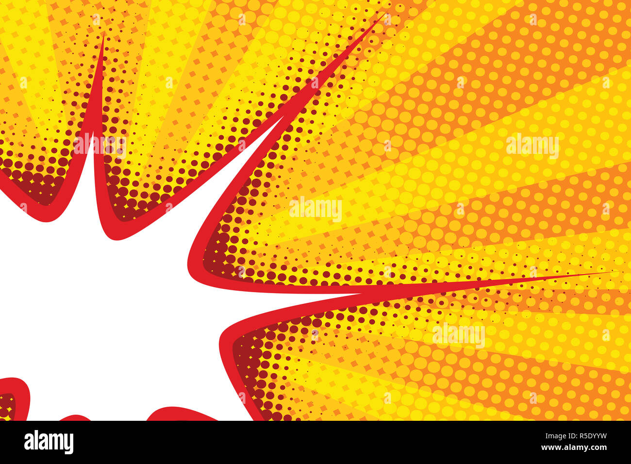 sharp bubble comic cloud in pop art yellow background Stock Photo - Alamy