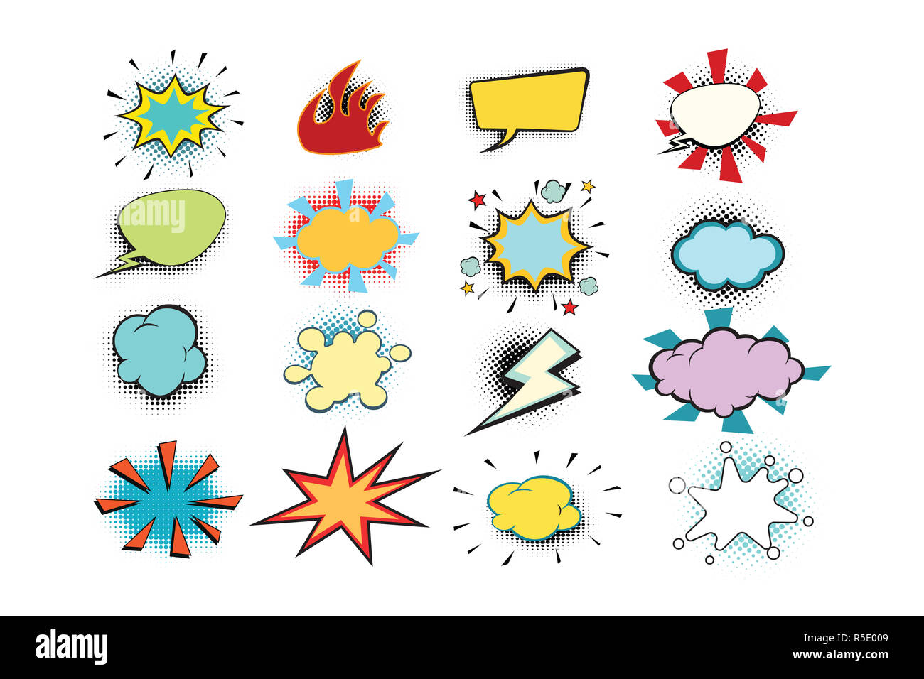 set colored comic bubbles Stock Photo - Alamy