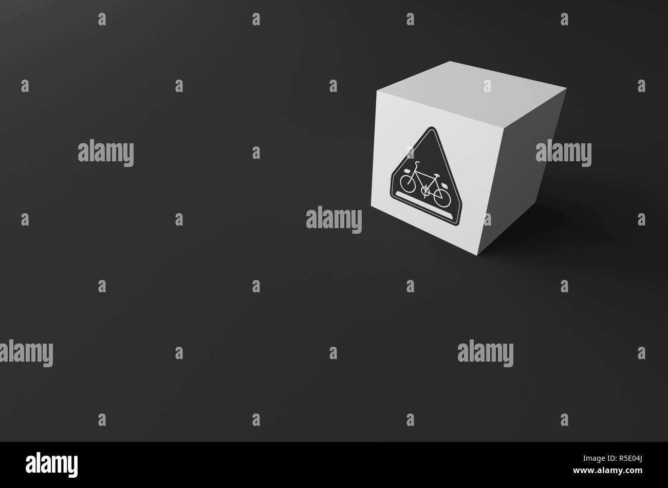 3D RENDERING OF ROAD SIGN ON WHITE BLOCK Stock Photo - Alamy