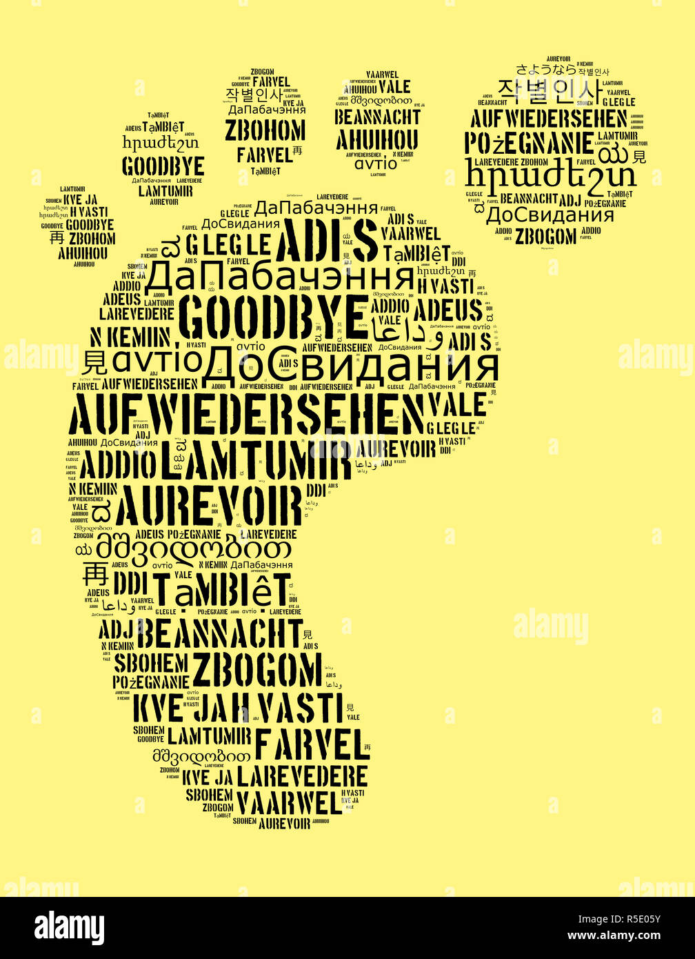 Word Goodbye in different languages Stock Photo - Alamy