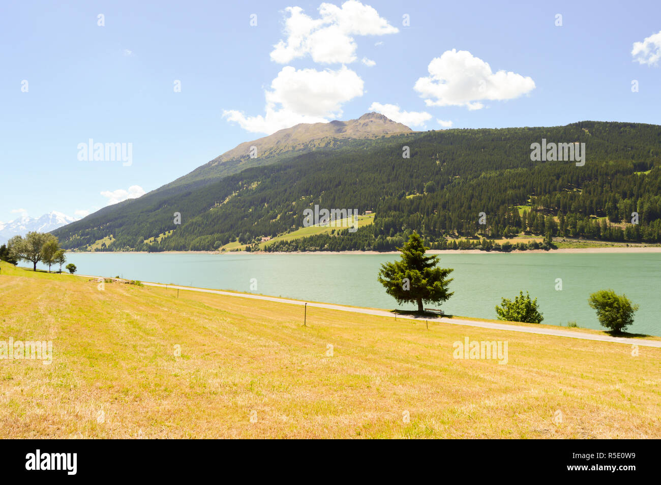 View of Lake Resia Stock Photo - Alamy