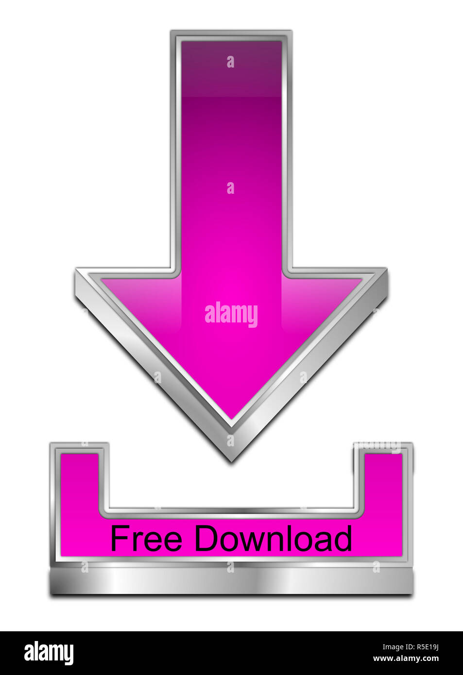 purple Free Download Symbol - 3D illustration Stock Photo - Alamy