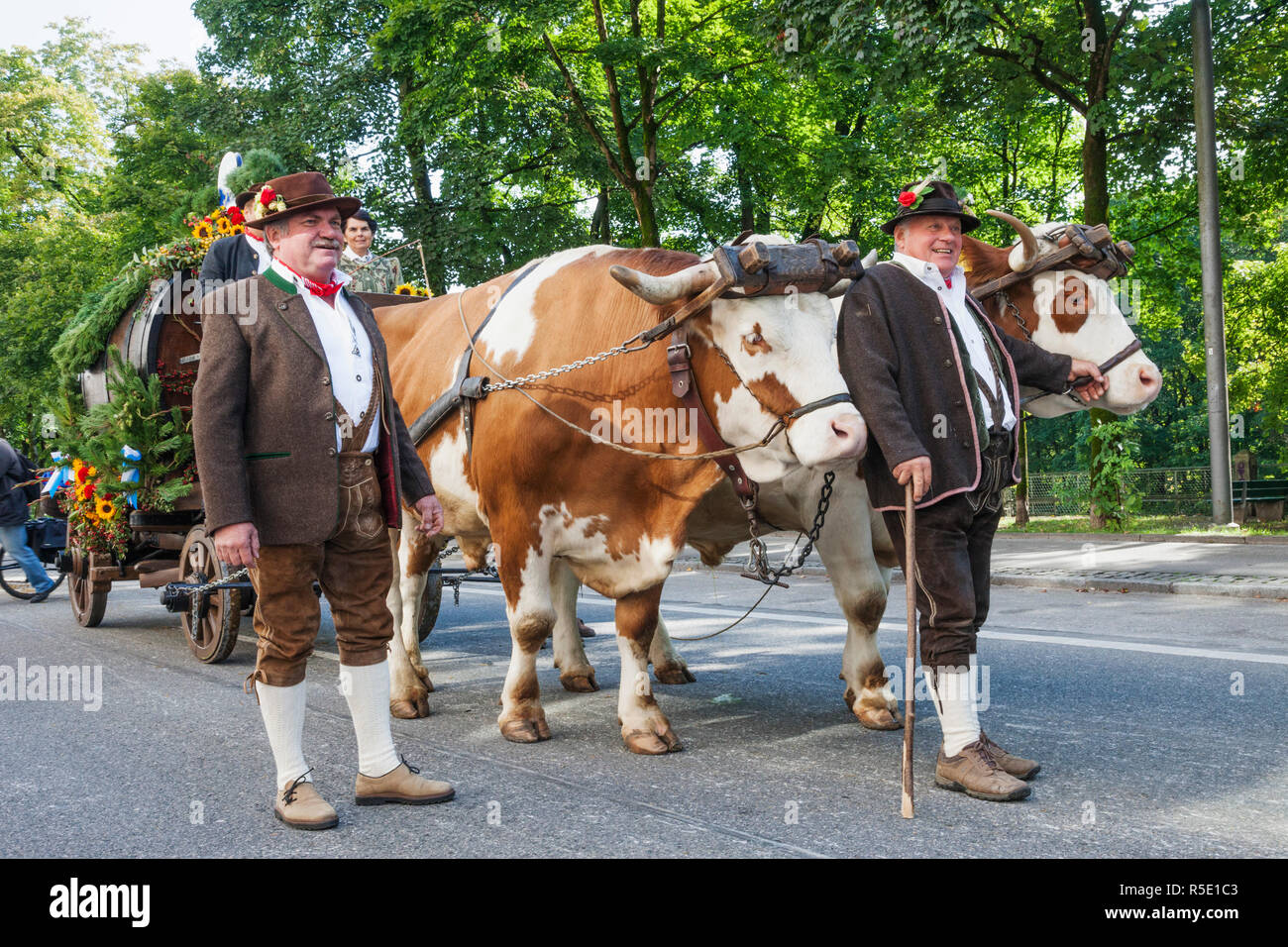 Germany, Bavaria, Munich, Oktoberfest, Oktoberfest Parade, Farmers and ...