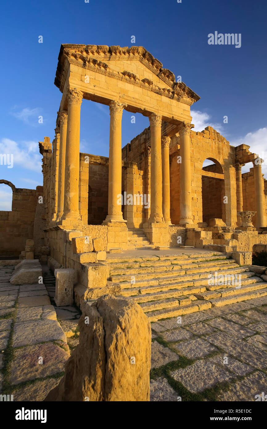 Africa, Tunisia, Sbeitla (Sufetula), Roman Ruins, Temple of Jupiter ...