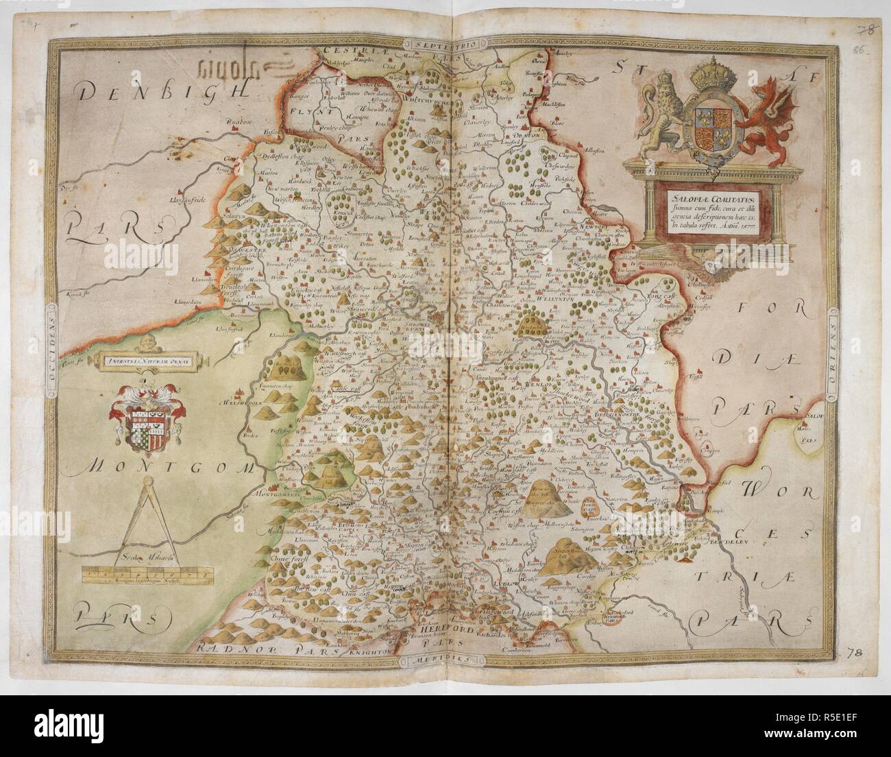 Saxtons map of england hi-res stock photography and images - Alamy