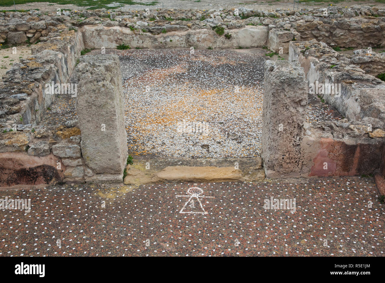 Tunisia, Cap Bon, Kerkouane, ruins of ancient Punic settlement, House ...