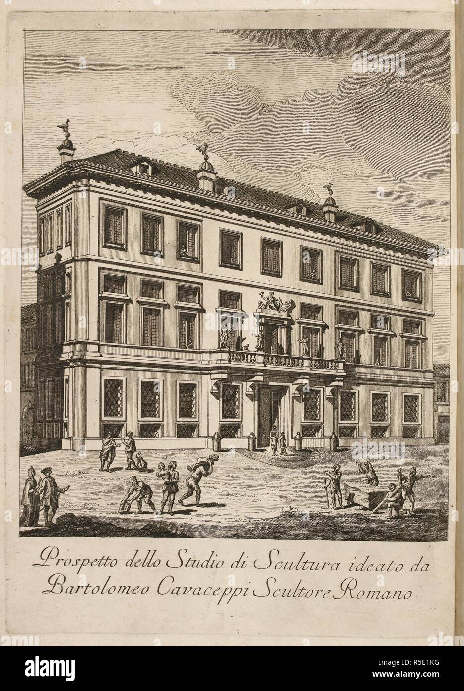 Illustration of sculpture gallery and workshop. Building facade. Italy. . DenkmÃ¦ler der ...