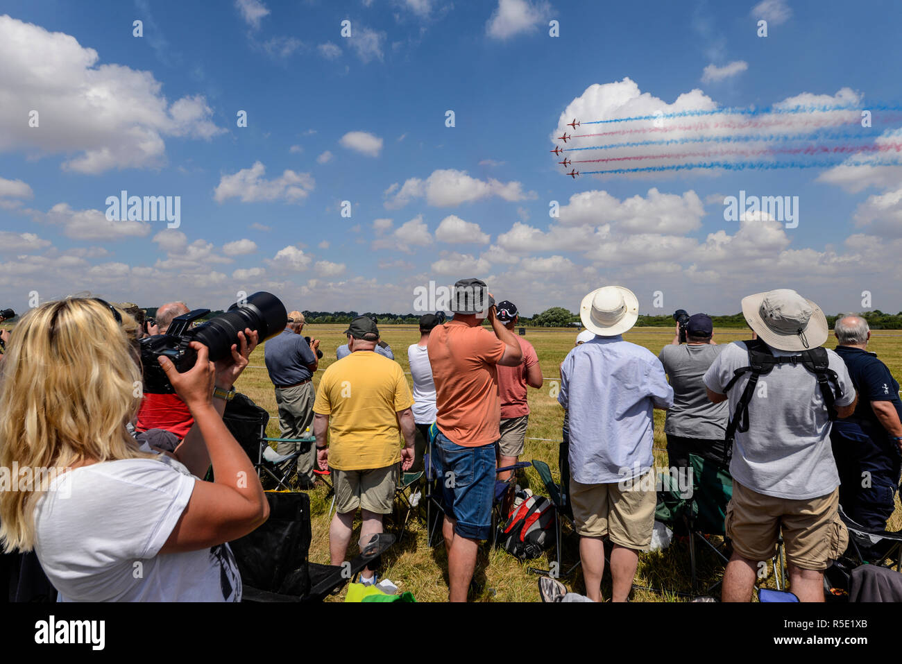 Crowds watching the airshow at the Royal International Air Tattoo air ...