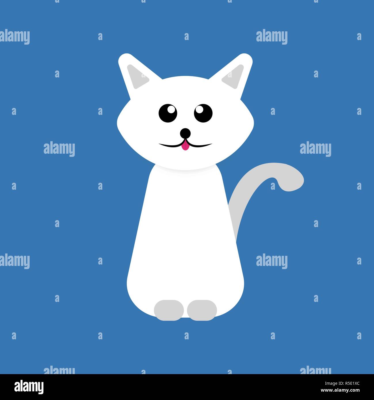 White cartoon cat, vector, illustration, eps file Stock Vector Image ...