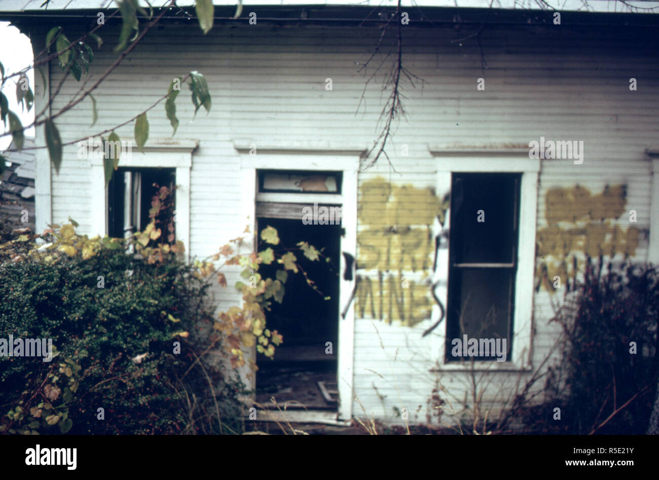 This Sign Read "Ban Strip Mines" before Being Painted Out...10/1974 ...