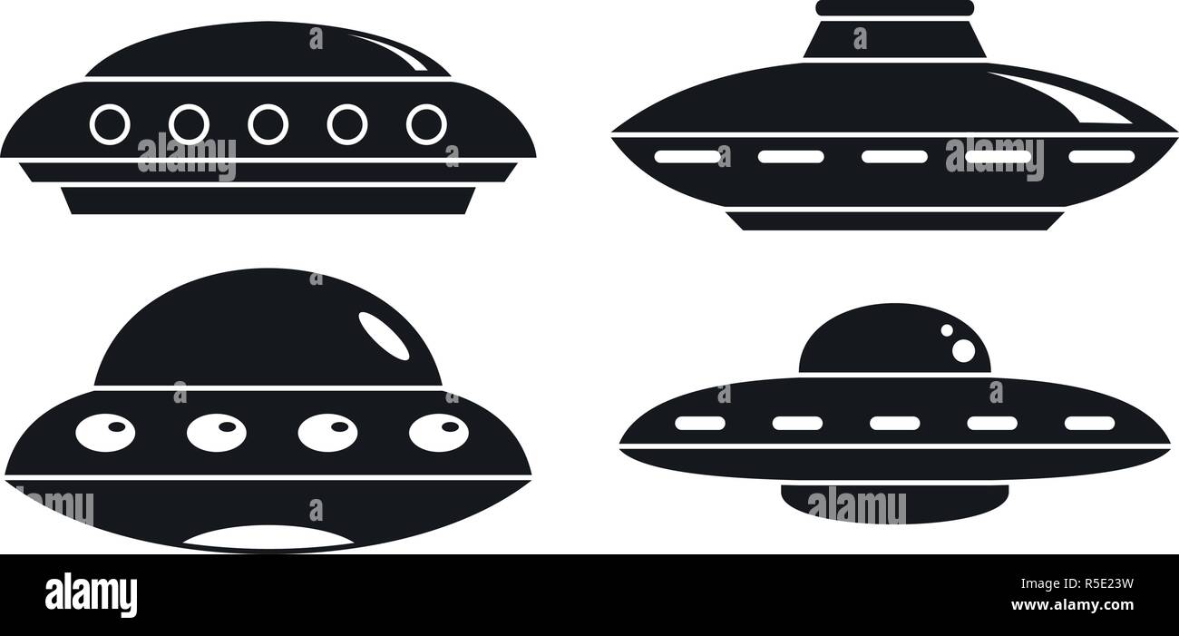 UFO ship icon set. Simple set of UFO ship vector icons for web design ...