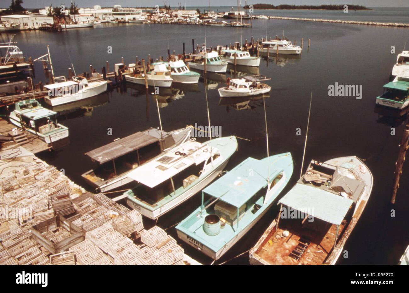 Downtown Boat Docks in Key West Florida ca. 1975 Stock Photo - Alamy