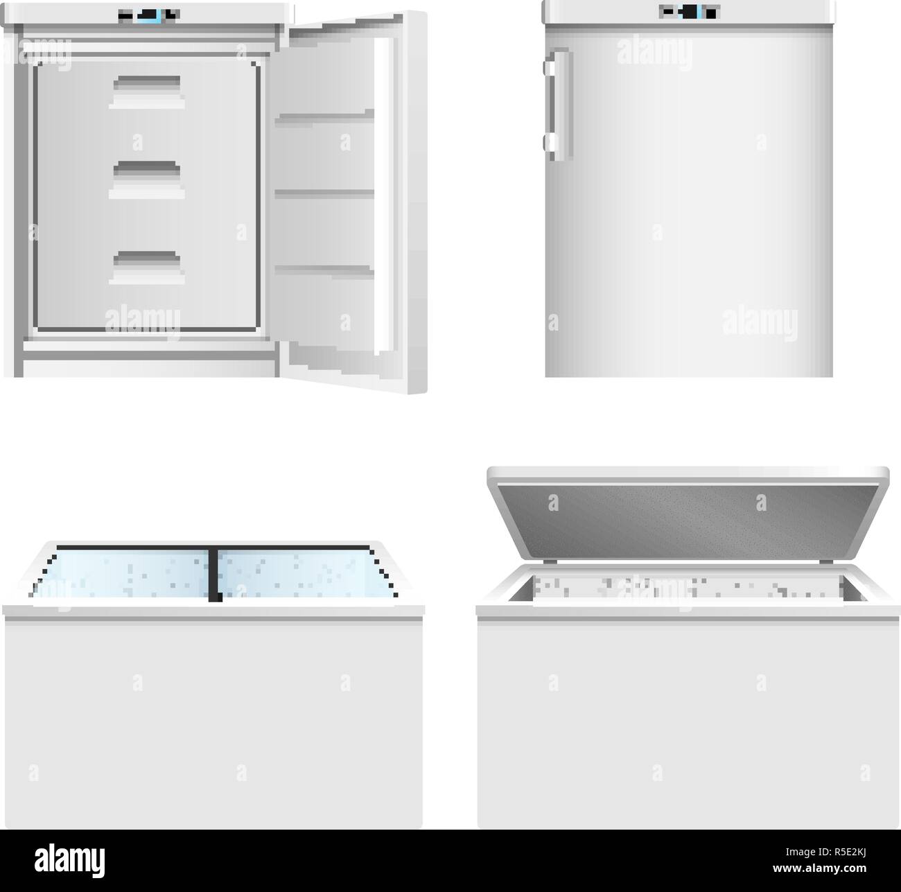 Freezer icon set. Realistic set of freezer vector icons for web design ...