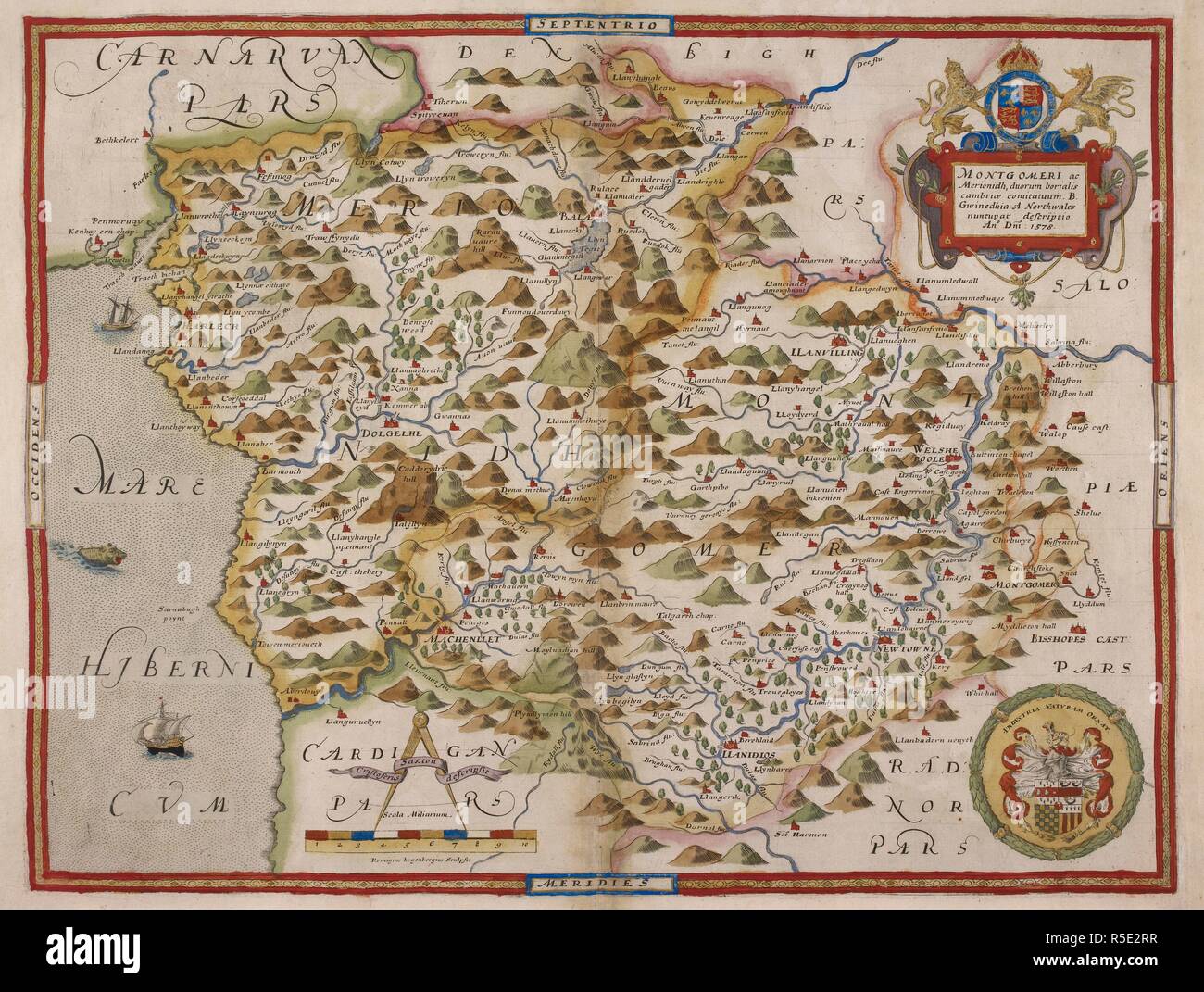 Map of Montgomeryshire and Merionethshire. Montgomeri ac Merionidh ...