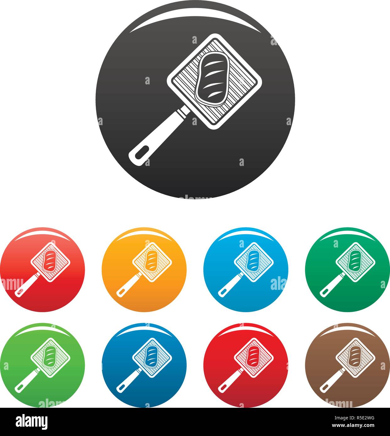 Meat grill icons set 9 color vector isolated on white for any design ...