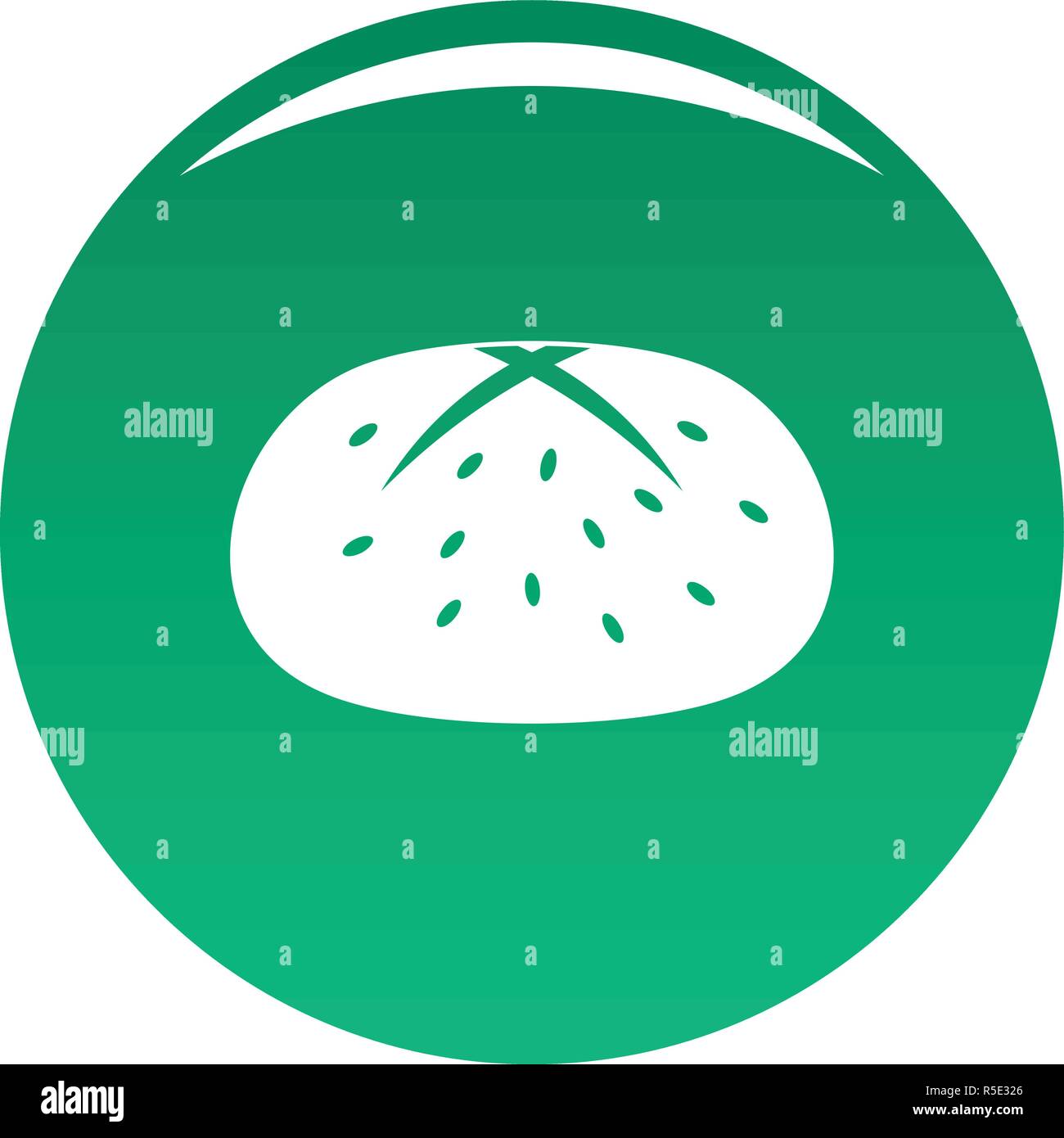 Bun icon. Simple illustration of bun vector icon for any design green ...