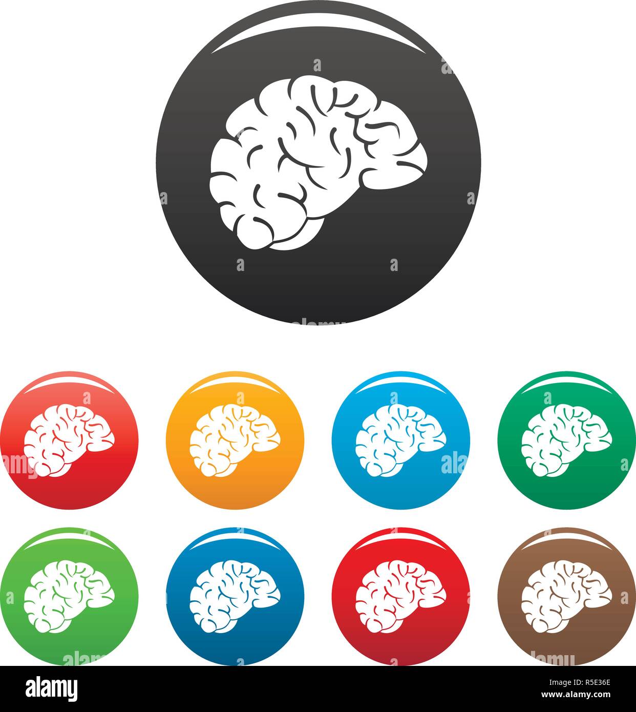 Thinking brain icon. Simple illustration of thinking brain vector icon ...