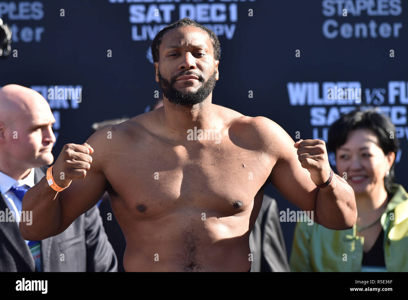 Joe Hanks attends the official weigh-in of the Heavyweight Championship ...