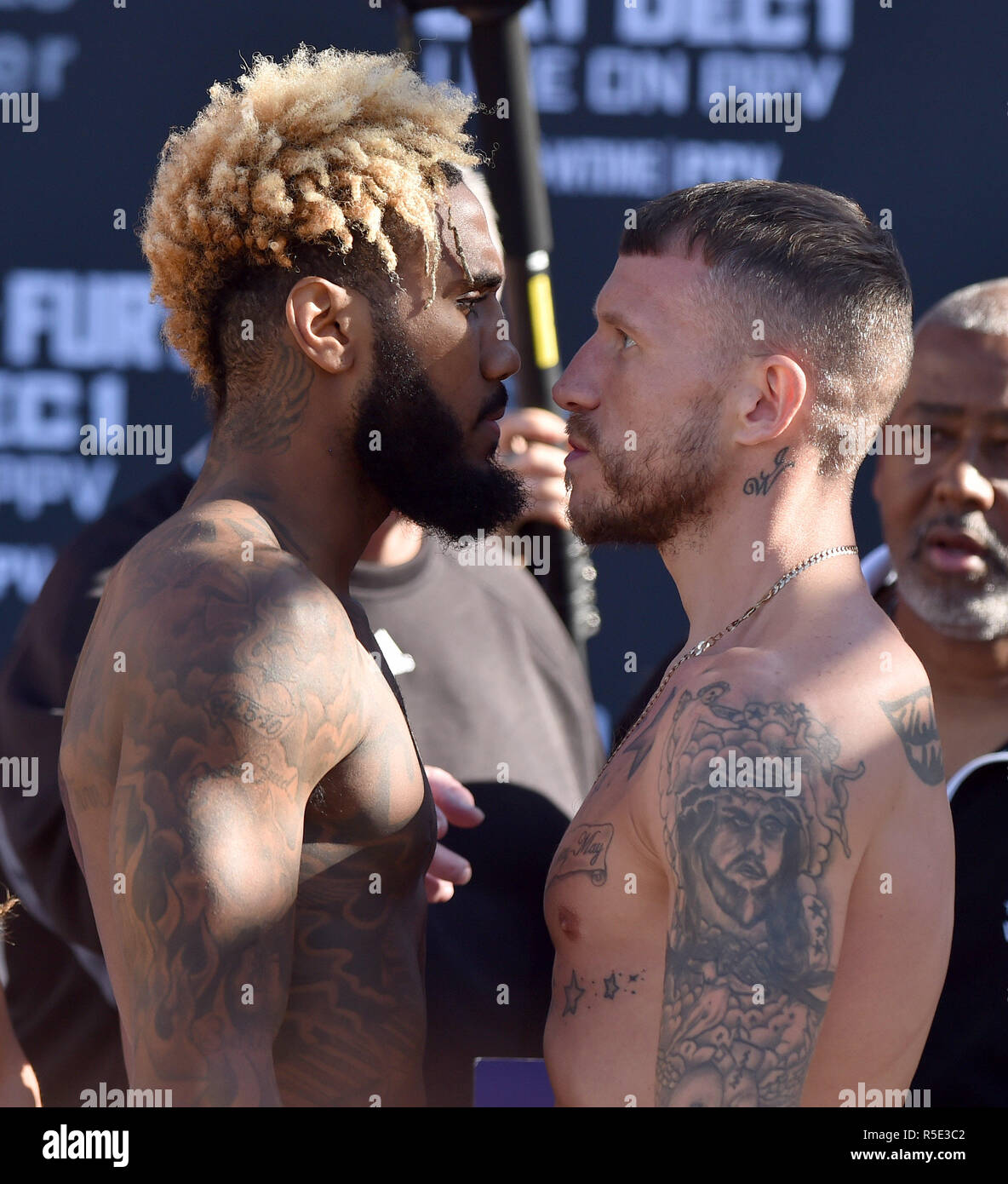 Jarrett hurd jason welborn attend official weigh in wba hi-res stock ...