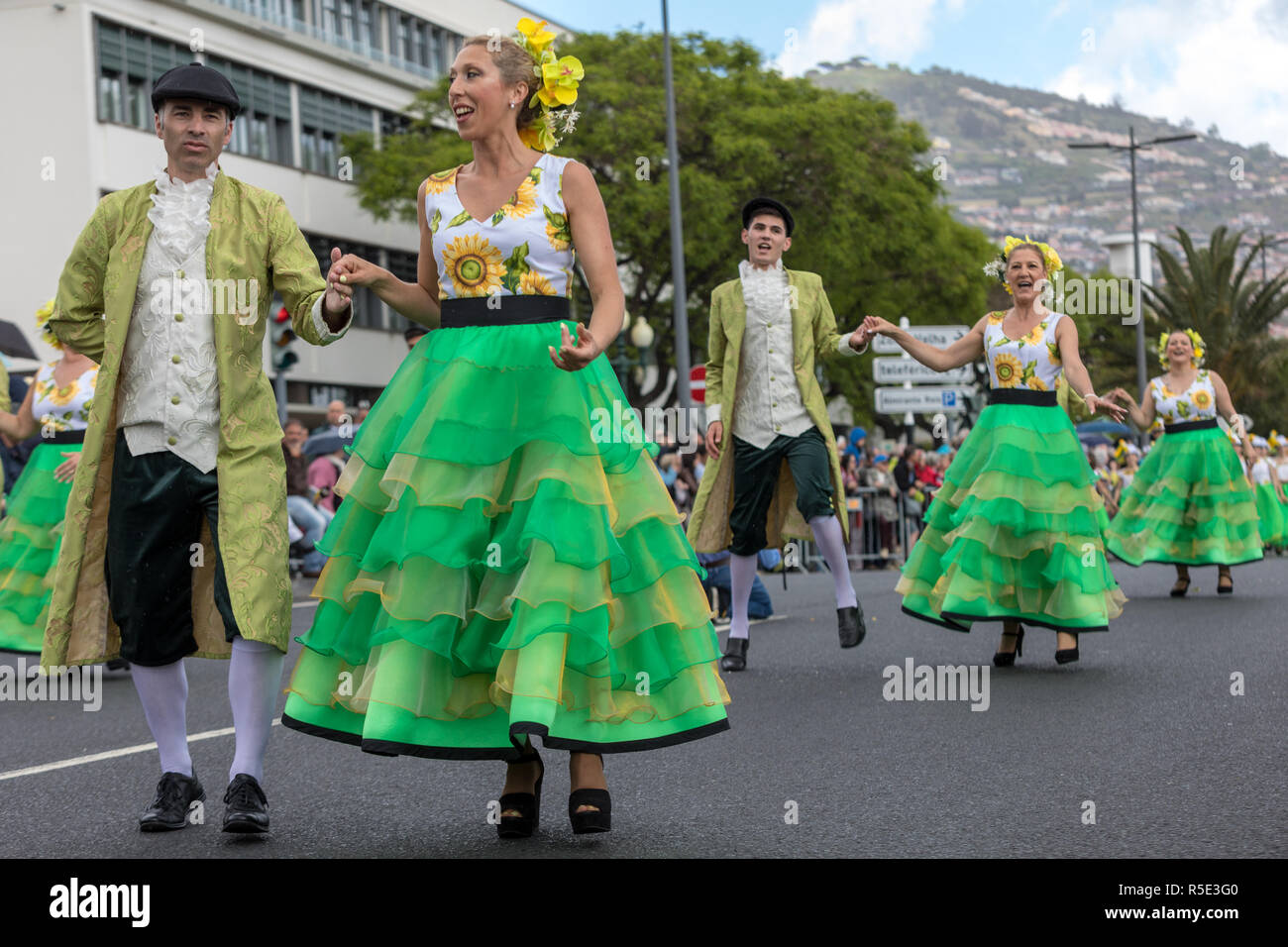 Funchal; Madeira; Portugal - April 22; 2018: a group of people in ...