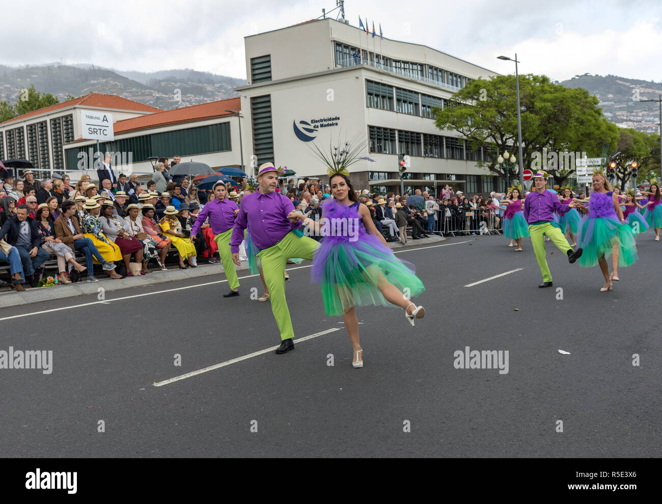 Funchal; Madeira; Portugal - April 22; 2018: A group of people in ...