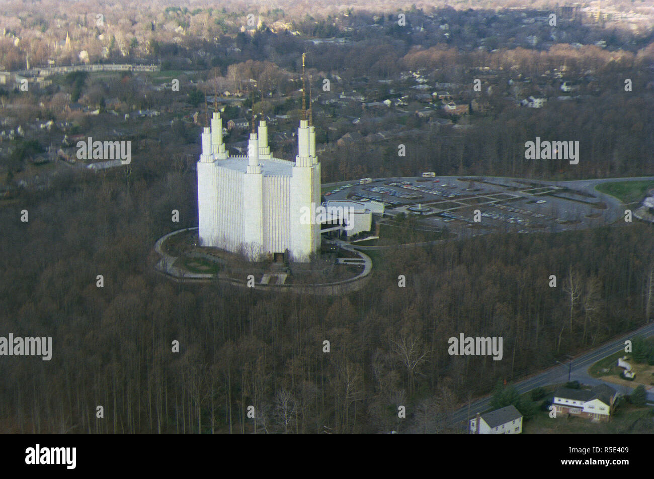 An aerial view of the Church of Jesus Christ of Latter Day Saints ...