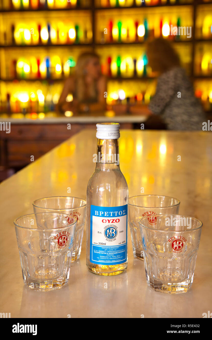 Brettos Bar & Distillery, Plaka District, Athens, Greece Stock Photo ...