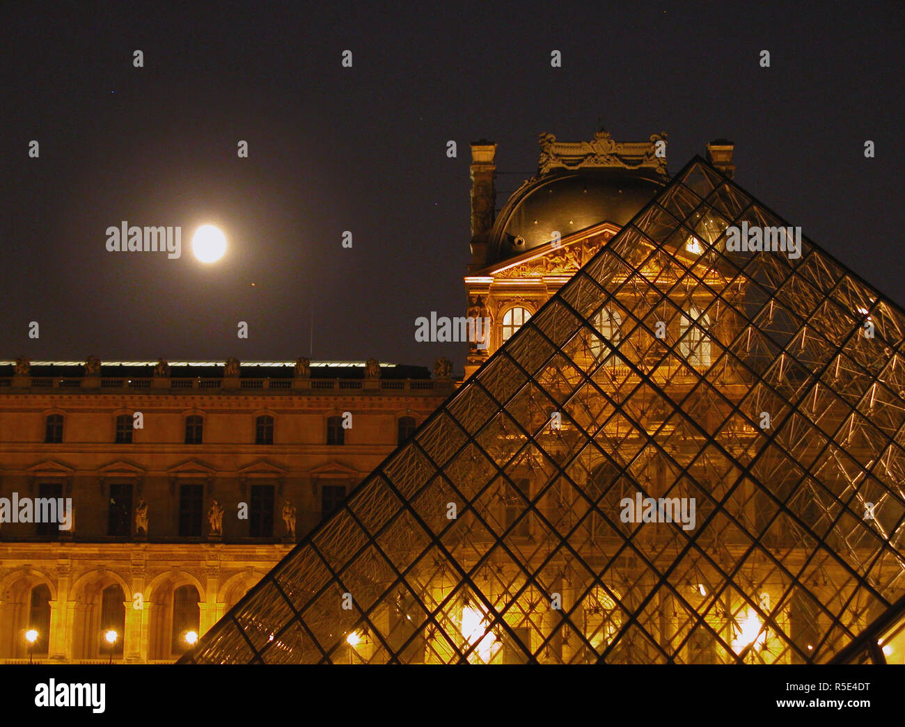 The Palais du Louvre, Paris, France: the Pyramid in the centre of the ...