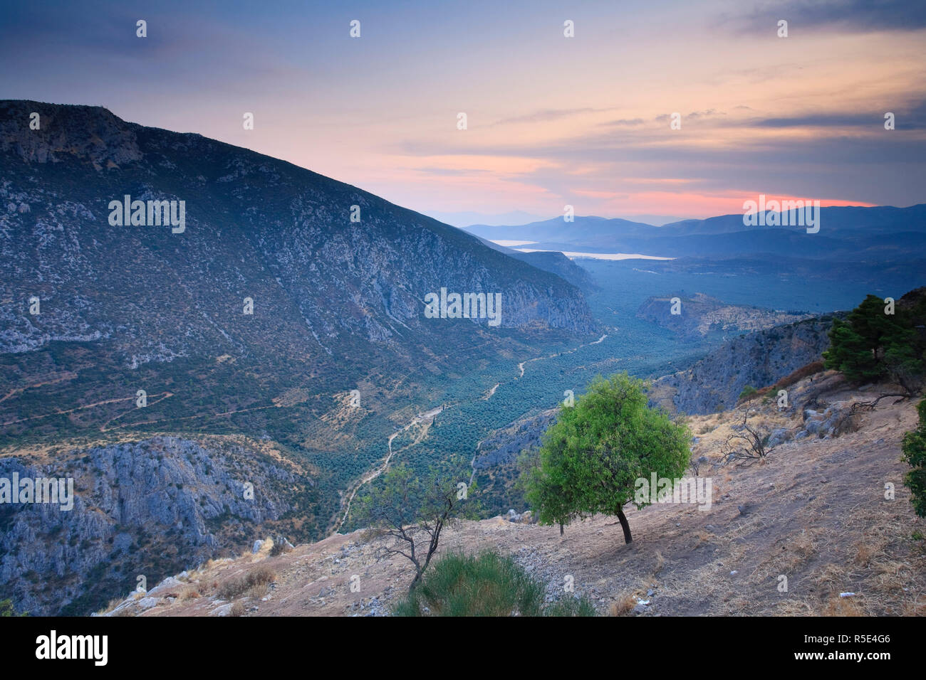 Greece, Delphi (UNESCO World Heritage Site), Valley View with ...