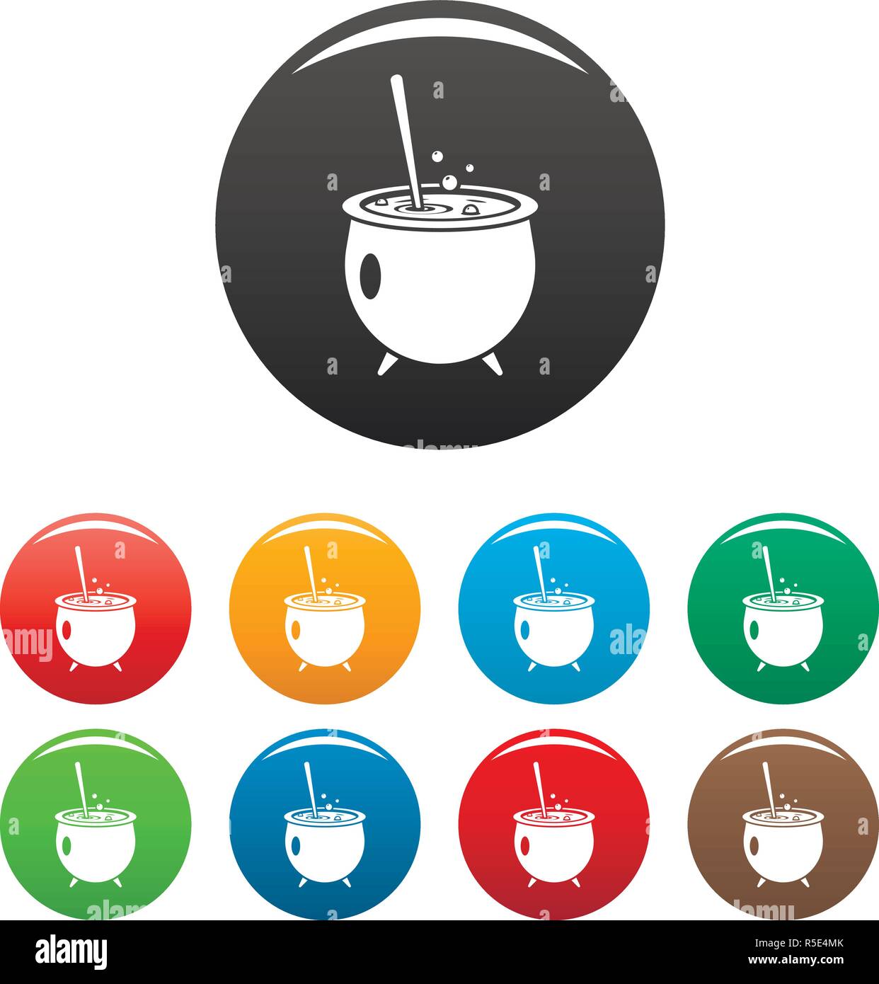 Magic cauldron icon. Simple illustration of magic cauldron vector icon ...