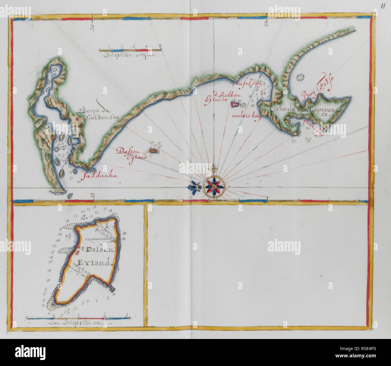 Maps showing Dassen Island, a South African island, and the coast ...