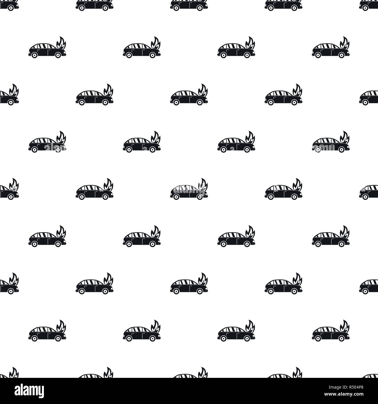 Burning car pattern seamless vector repeat geometric for any web design ...