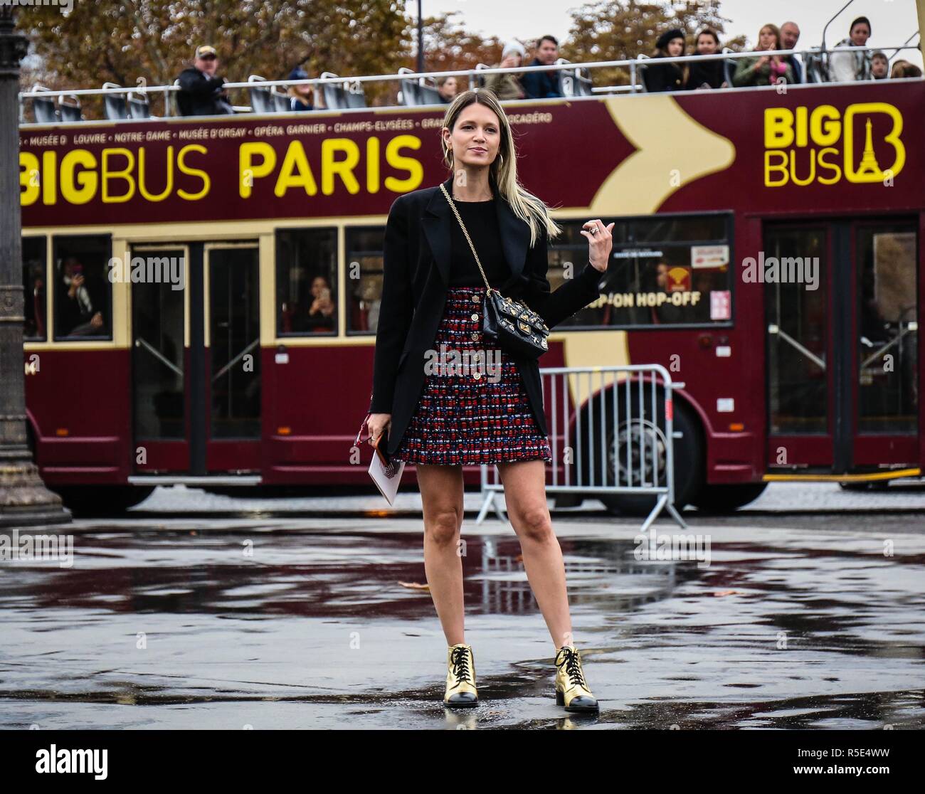 PARIS, France- October 2 2018: Helena Bordon on the street during the ...