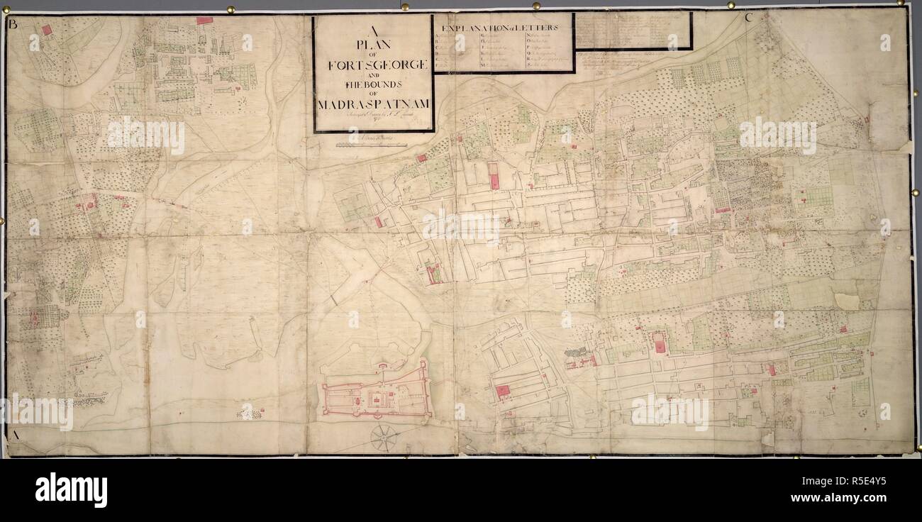 A plan of Fort St. George and the bounds of Madraspatnam. "A plan of ...