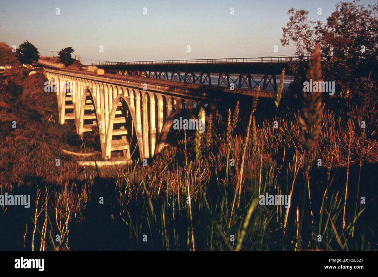 Bridge on highway #101 in Santa Barbara County, California north of Los ...