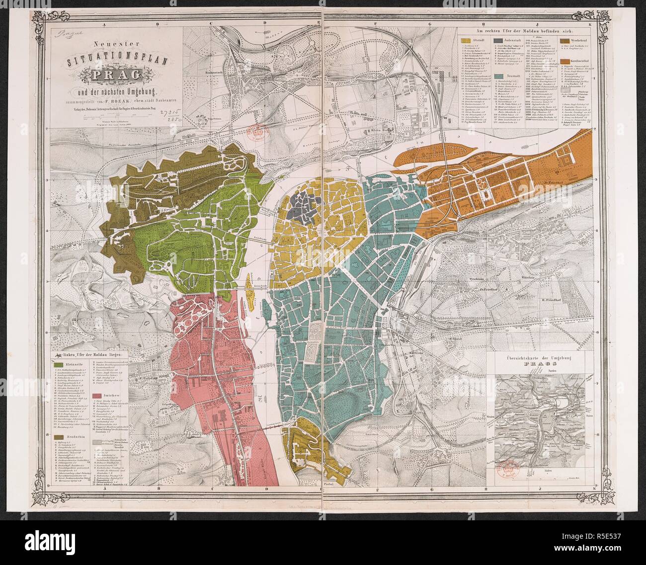 A plan of Prague and the immediate vicinity. Neuester Situationsplan ...