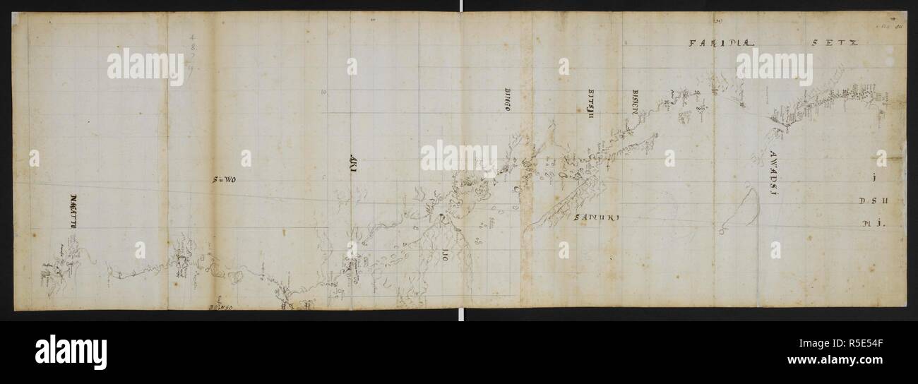 Map of part of the coast of Japan. Notes for the 'History of Japan ...