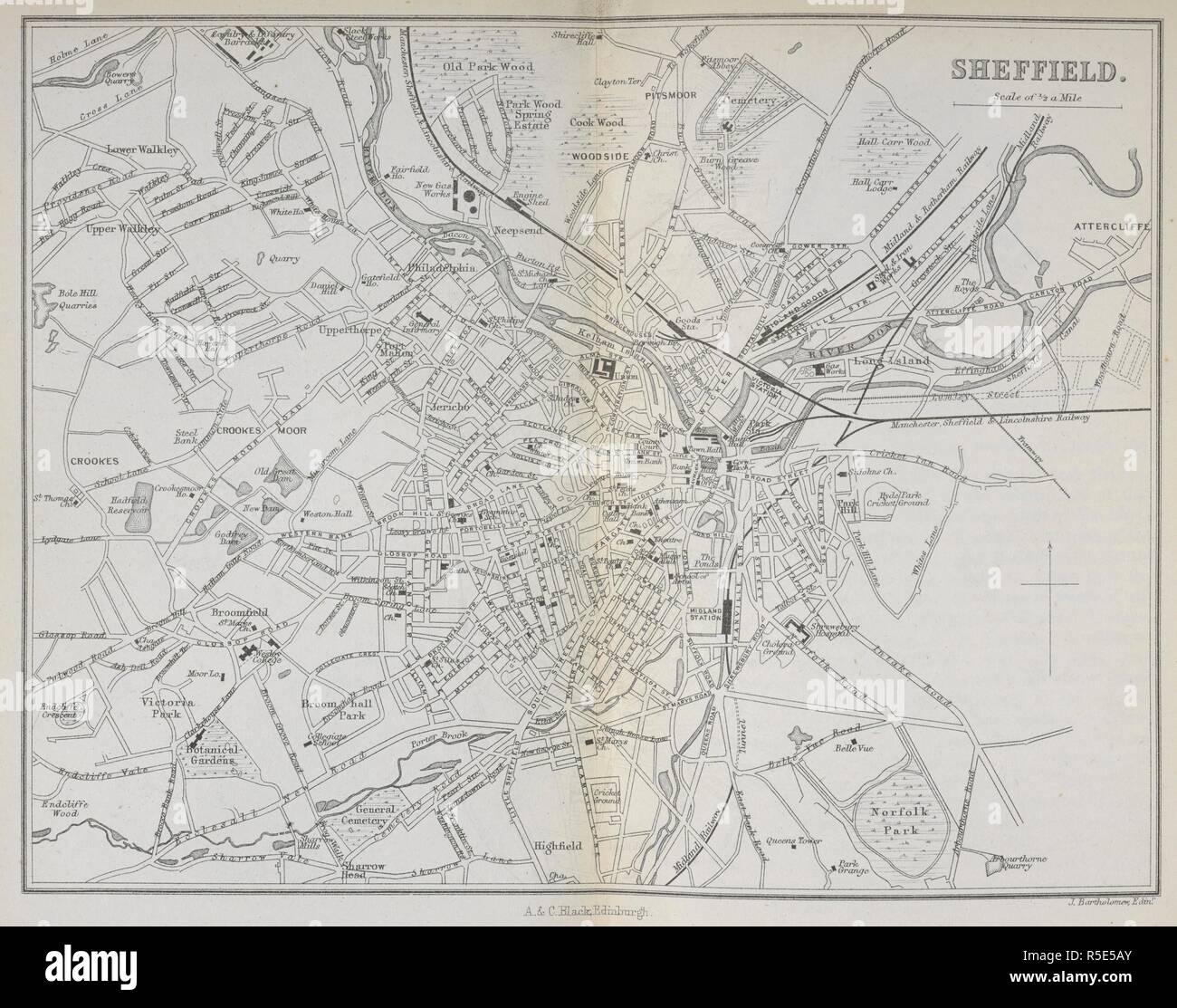 Map of sheffield hi-res stock photography and images - Alamy